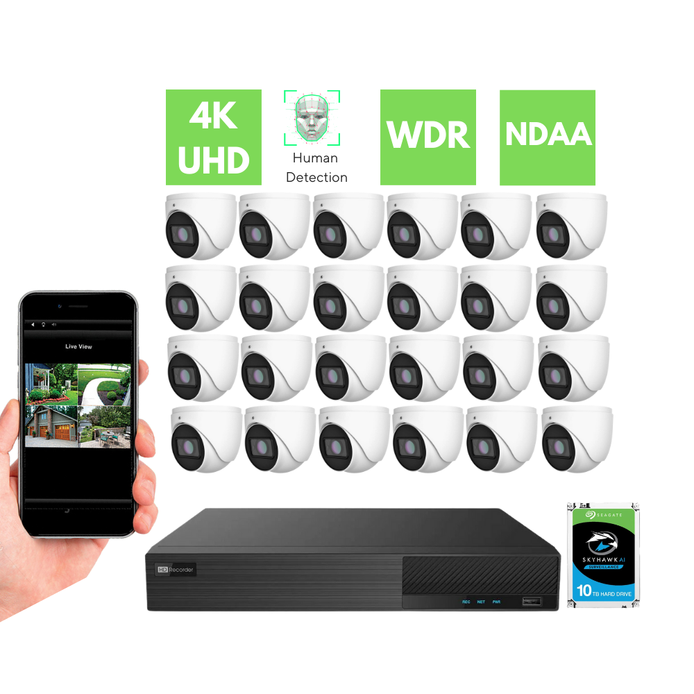 24 Camera Bundle - 32CH NVR Security Camera System with 24x 5MP, Turre ...