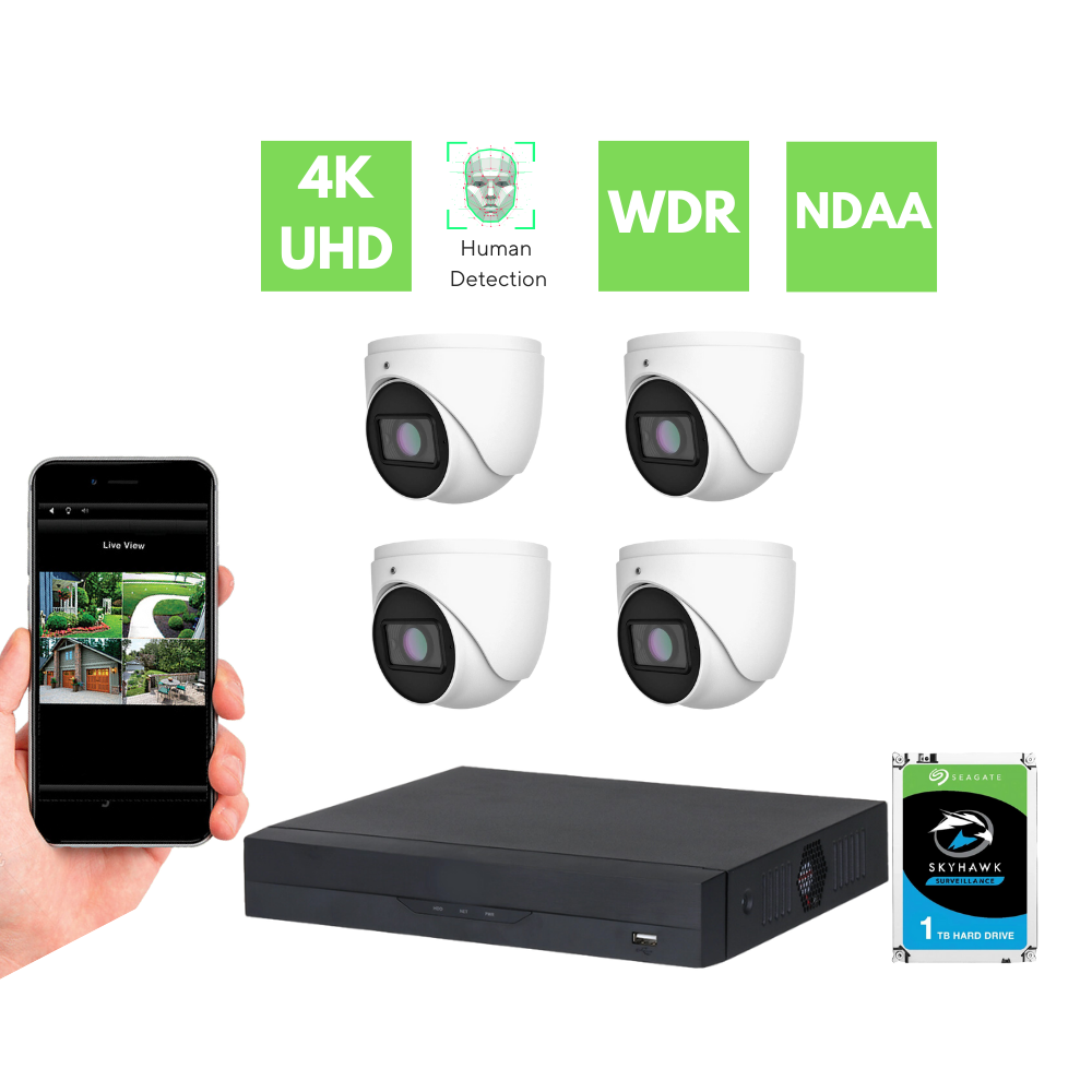 4 Camera Bundle - 8CH NVR Security Camera System Bundle with 4x 8MP IP ...